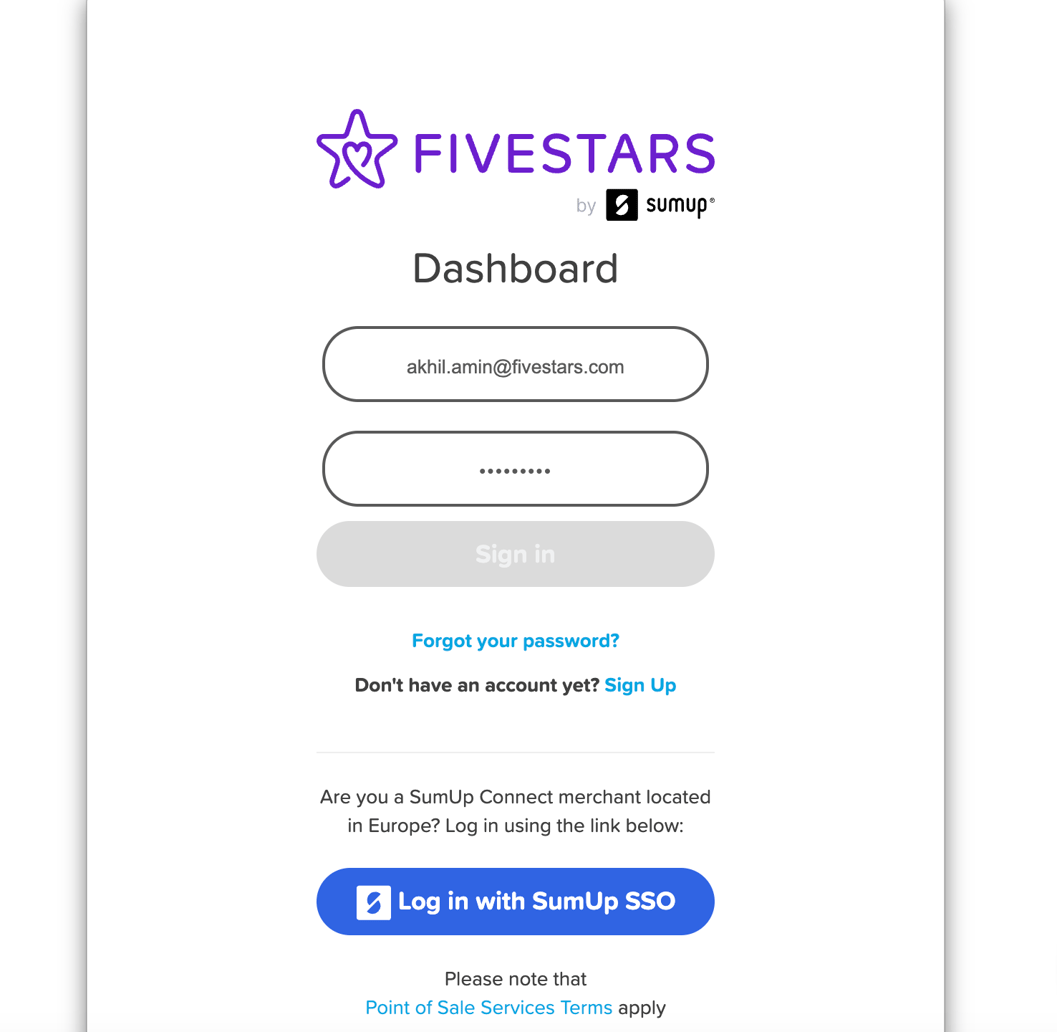SumUp Connect (Fivestars) FAQ