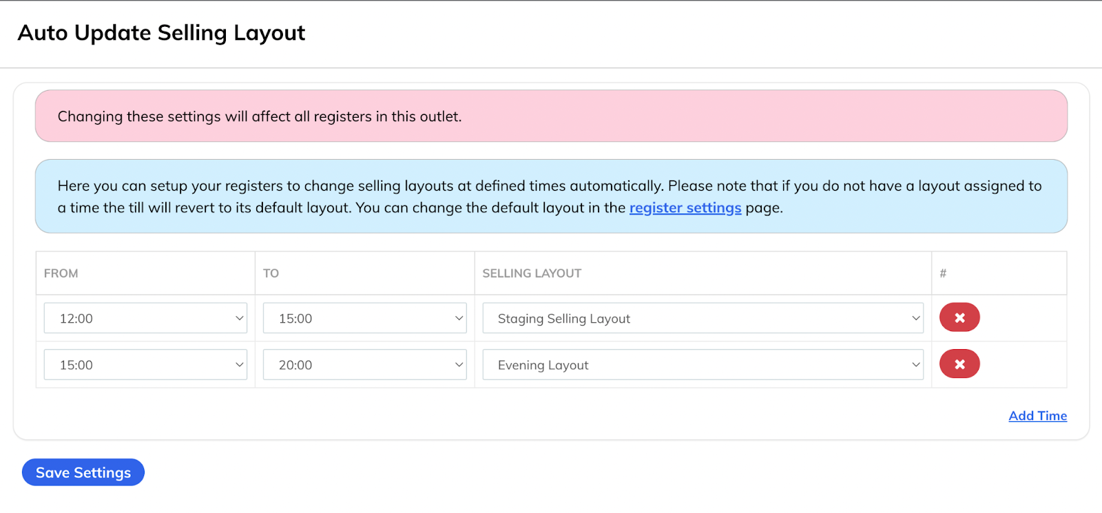 Selling Layout Updates