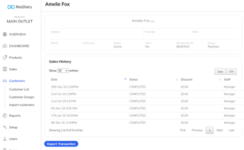 ResDiary Integration
