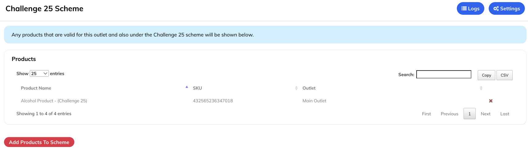 Challenge 25 Policy Scheme