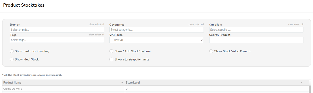 Product Inventory (Stock Overview)